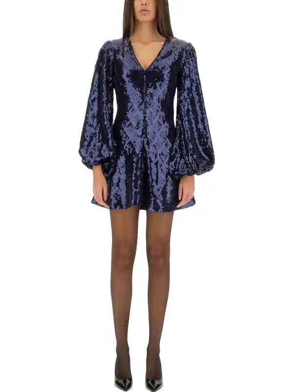 Remain Birger Christensen Mini Dress With Floral Pattern - Blue