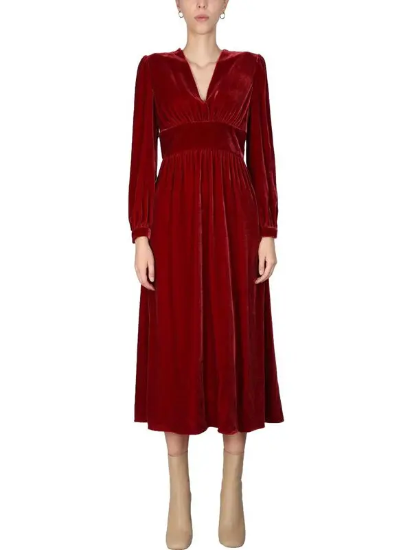 Moschino Panné Velvet Dress - Red
