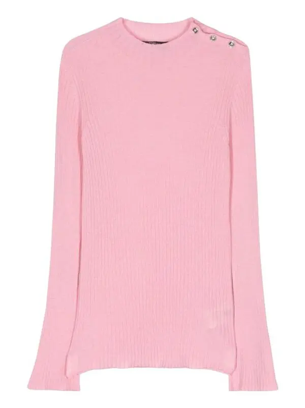 Versace Knit Ribbed Sweater - Pink