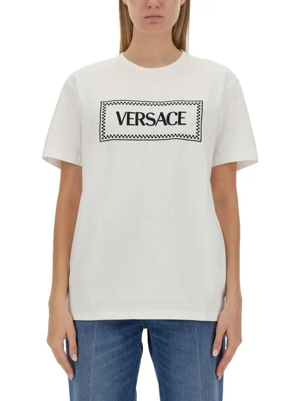 Versace T-shirt With '90s Vintage Logo - White