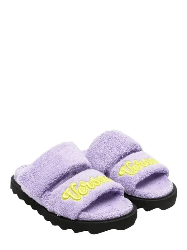 Versace Terry Slippers With Embroidery - Lilac