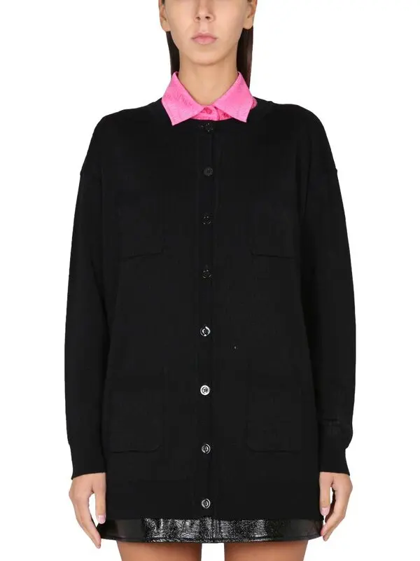 Moschino Cardigan With Logo - Black