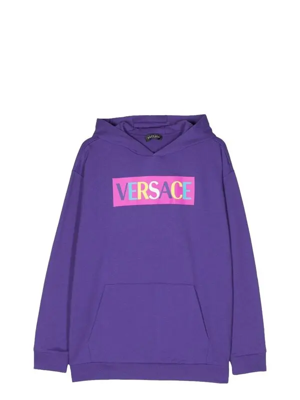 Versace Hooded Logo Sweatshirt - Purple