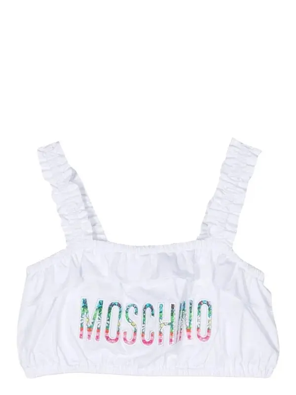 Moschino Headband Top With Logo Straps - White