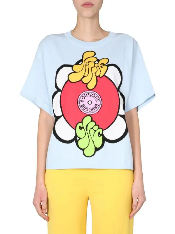 Moschino Round Neck T-shirt - Baby Blue