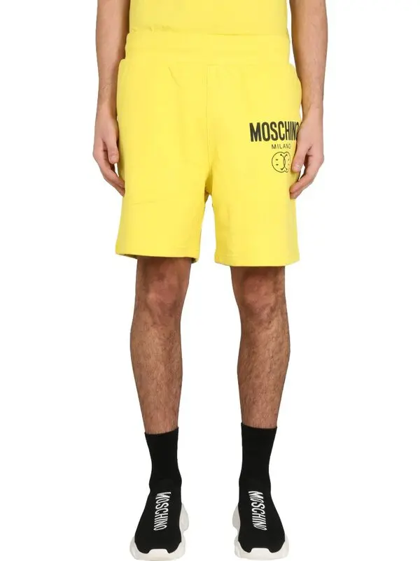 Moschino Bermuda Shorts With Logo - Yellow