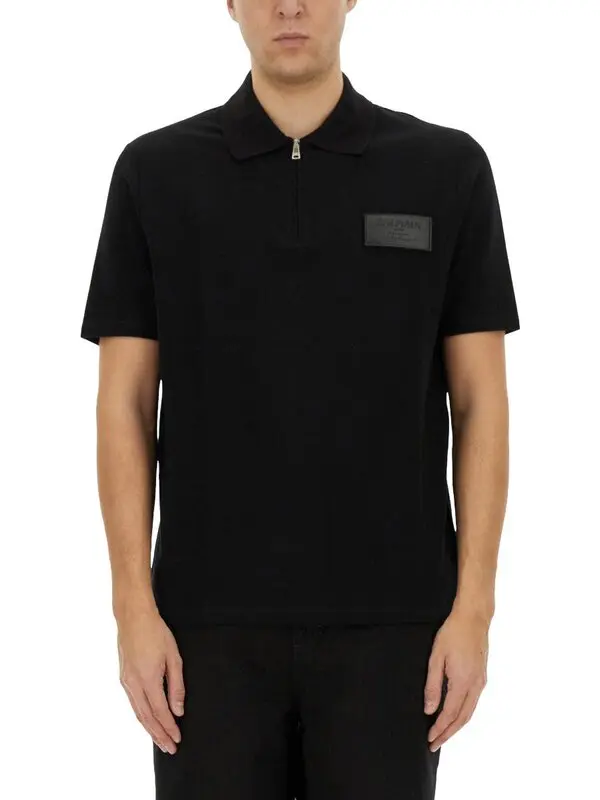 Balmain Polo With Logo - Black