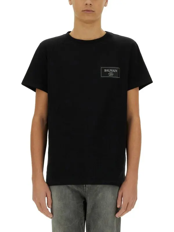 Balmain T Shirt With Logo - Black