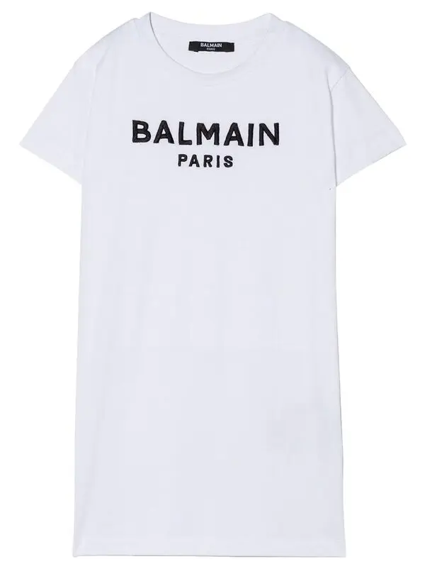 Balmain Dress With Logo - White