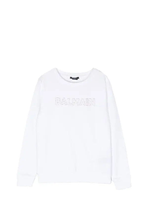 Balmain Logo Crewneck Sweatshirt - White