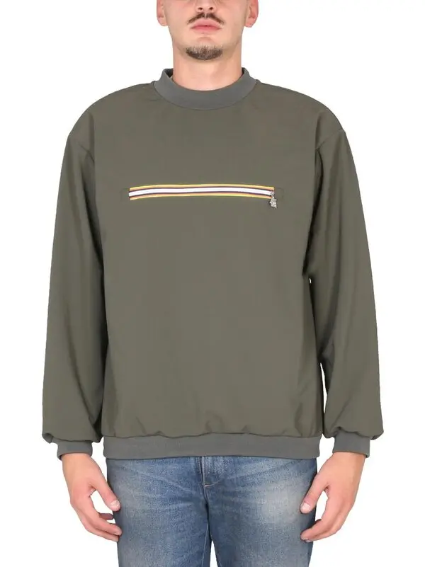 K-WAY Sweatshirt With Front Pocket - Green