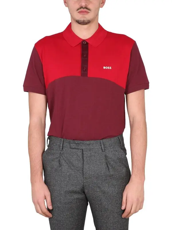 BOSS Polo With Logo - Bordeaux