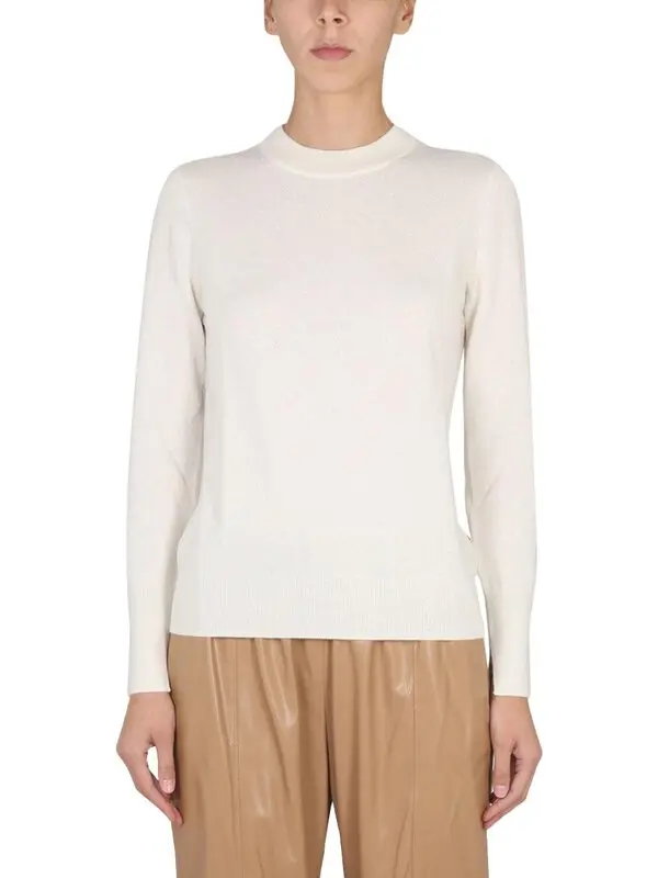BOSS Cashmere Cross-neck Sweater - White