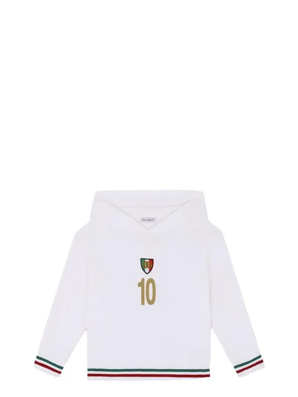 Dolce & Gabbana Hooded Cotton Sweatshirt - White
