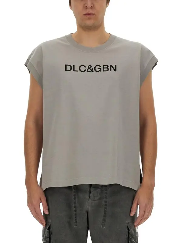 Dolce & Gabbana T Shirt With Logo - Grey