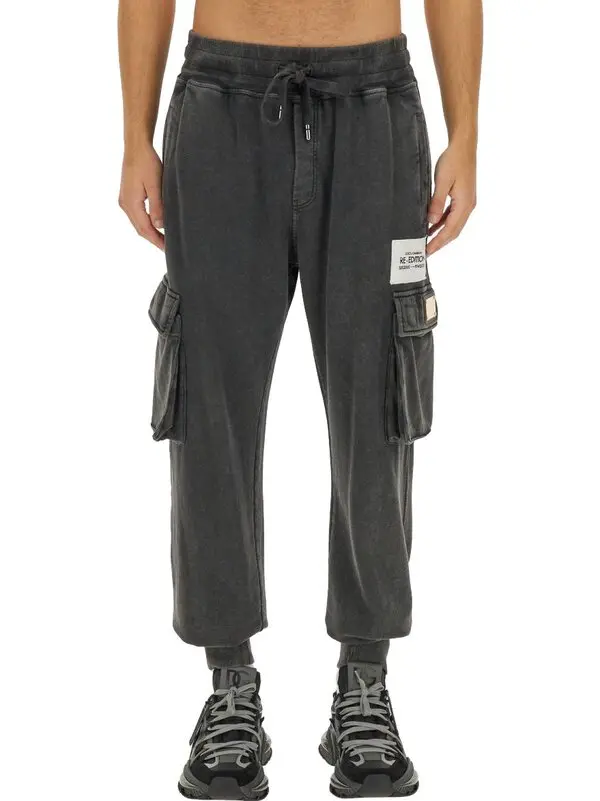 Dolce & Gabbana Jogging Pants With Logo - Grey