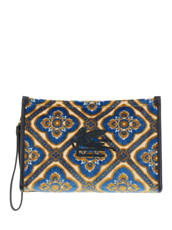 Etro Paisley Large Pouch - Blue