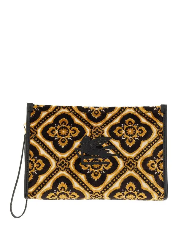 Etro Large Paisley Pouch - Black