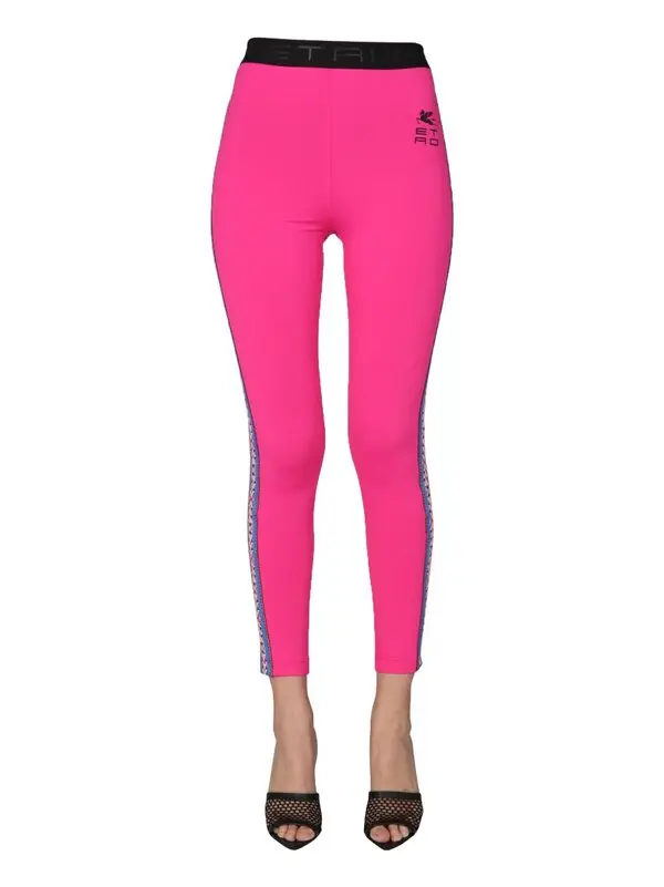 Etro Leggings With Logo - Pink