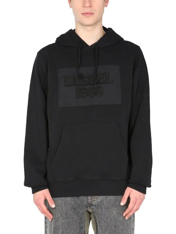 DIESEL Hoodie With Drawstring - Black