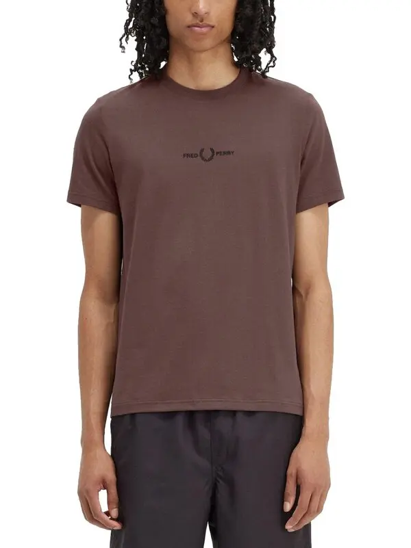 Fred Perry T Shirt With Logo - Brown