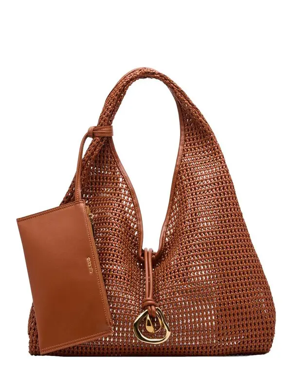 Dolce Vita Missie Woven Shoulder Bag - Cognac