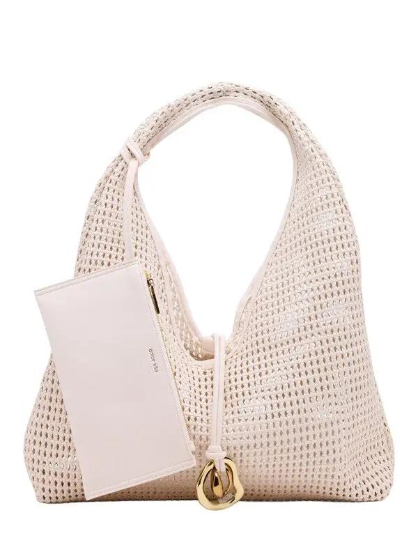 Dolce Vita Missie Woven Shoulder Bag - Ivory