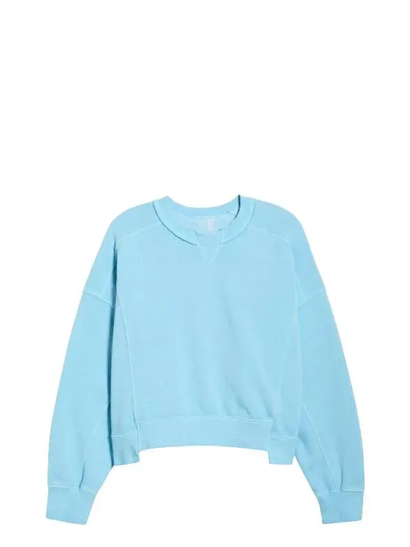 Free People Intercept Cotton-blend Sweatshirt - Bright Blue