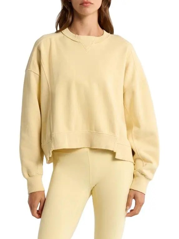 Free People Intercept Cotton-blend Sweatshirt - Sunlit Yellow