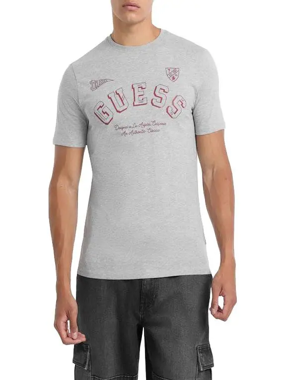 Guess Slim Fit Organic Cotton Logo Graphic T-shirt - Grey