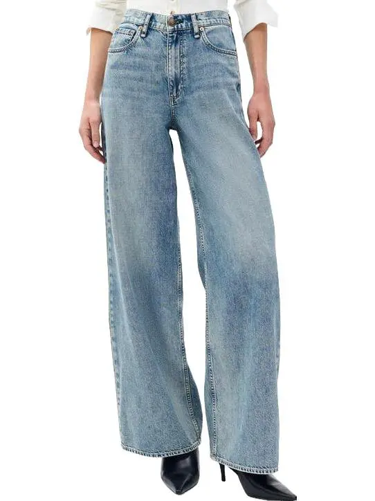 Rag & Bone Featherweight Sofie High-waist Wide-leg Jeans - Theo