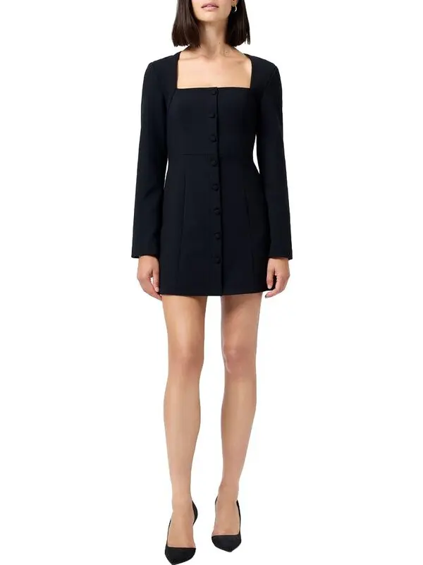 French Connection Whisper Square Neck Mini Sheath Dress - Black