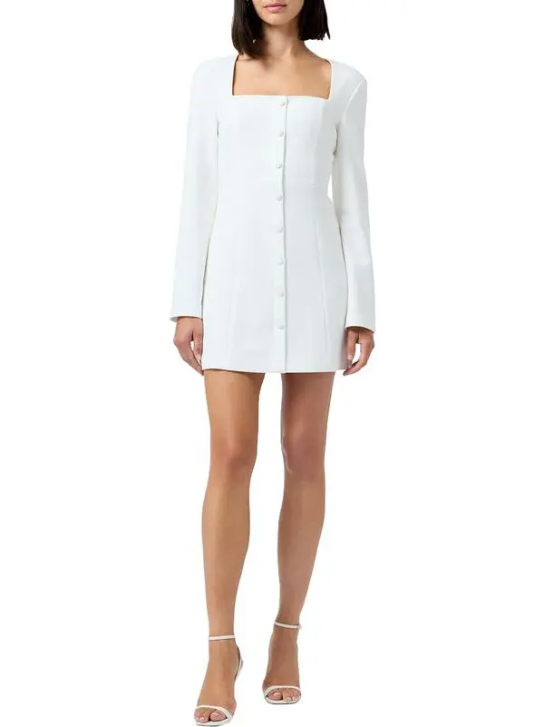 French Connection Whisper Square Neck Mini Sheath Dress - Summer White