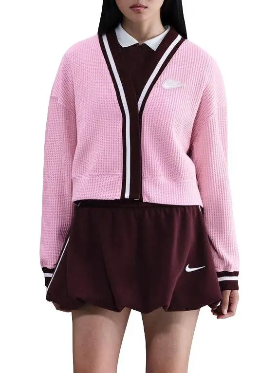 Nike Prep Waffle Stitch Cardigan - Light Pink