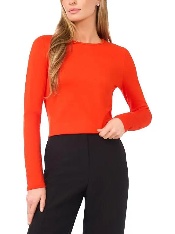 Halogen Long Sleeve Knit Top - Poinciana