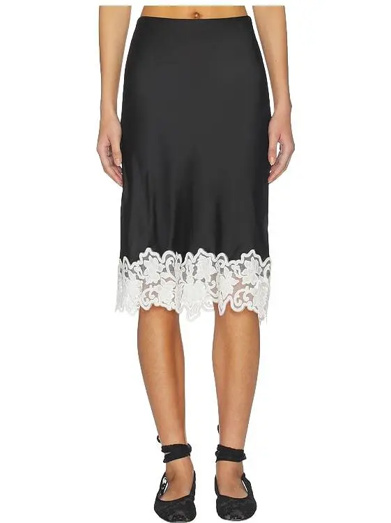 Lioness Anchored Midi Skirt - Noir