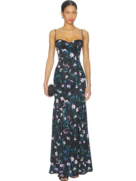 Katie May Opus Gown - Black Floral