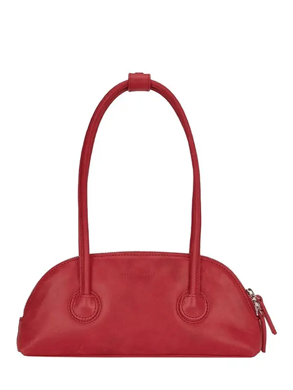 MARGESHERWOOD Bessette Leather Shoulder Bag - Apple Red Pull-up