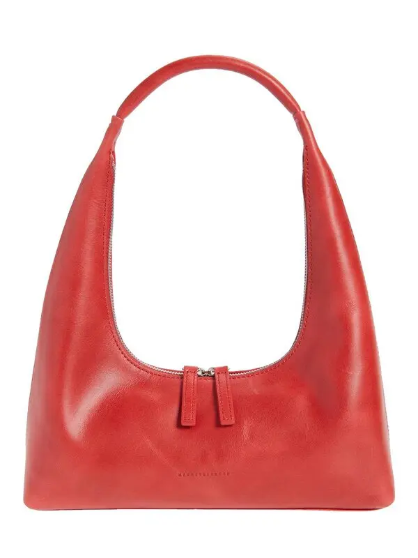 MARGESHERWOOD Leather Hobo Bag - Apple Red Pull-up