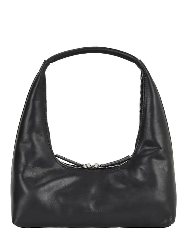 MARGESHERWOOD Leather Hobo Bag - Black Pull-up