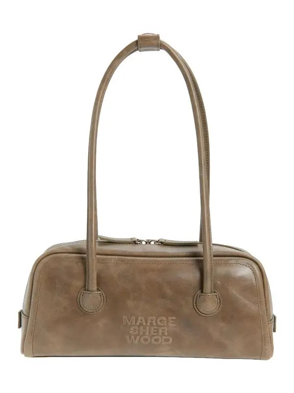 MARGESHERWOOD Soft Boston Leather Shoulder Bag - Etoffe Pull-up