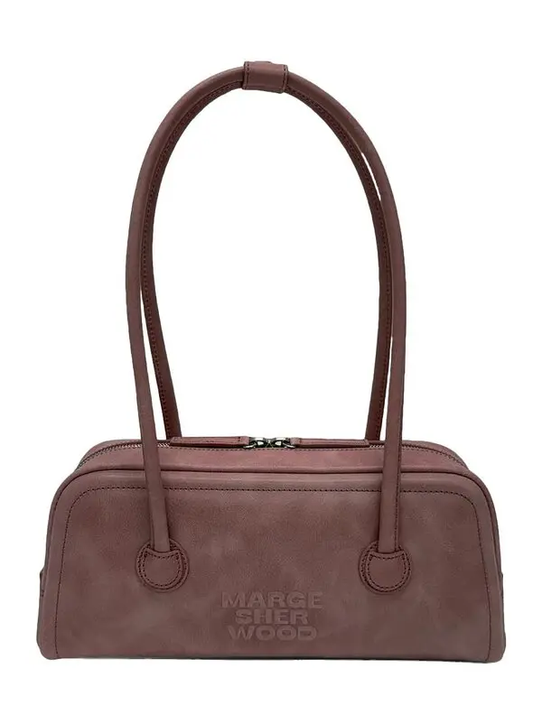 MARGESHERWOOD Soft Boston Leather Shoulder Bag - Tea Rose Pull-up