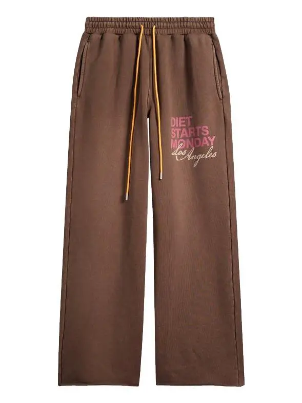 DIET STARTS MONDAY Dsmla Cutoff Cotton Sweatpants - Brown/pink