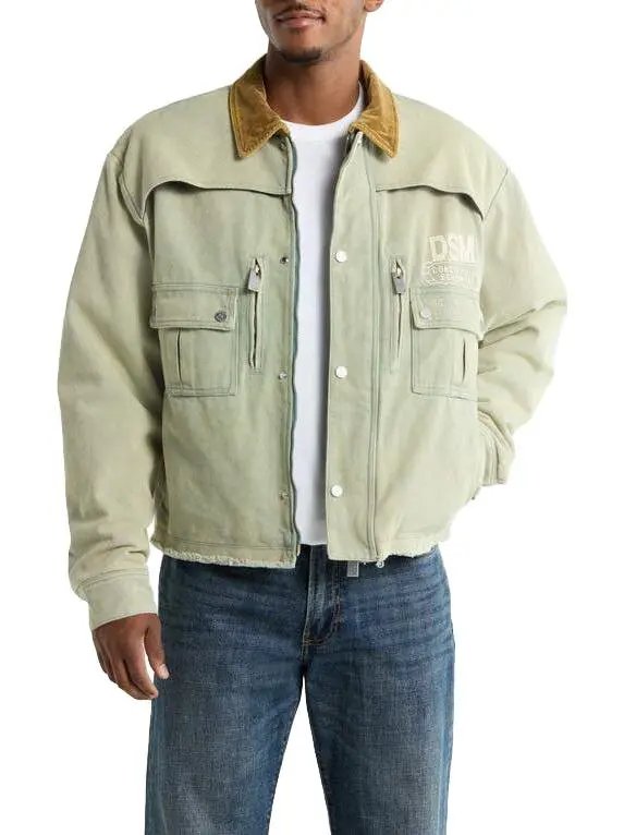 DIET STARTS MONDAY Hopkins Denim Construction Jacket - Sage