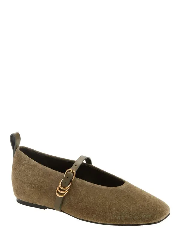 Rag & Bone Spire Mary Jane Flat - Olive Suede