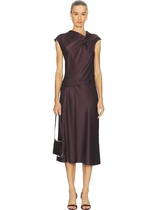 Theory Twist Bodice Dress - Plum