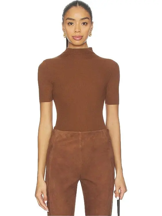 Theory Leenda Solid Top - Caramel