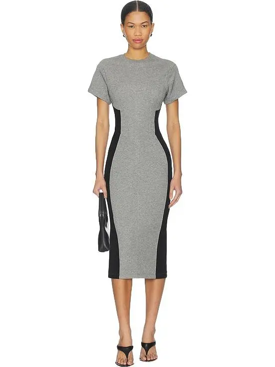Fleur Du Mal Addie Midi Dress - Medium Heather Grey