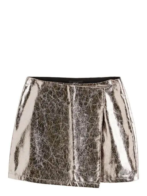 NEXT Faux Leather Mini Skirt - Metal