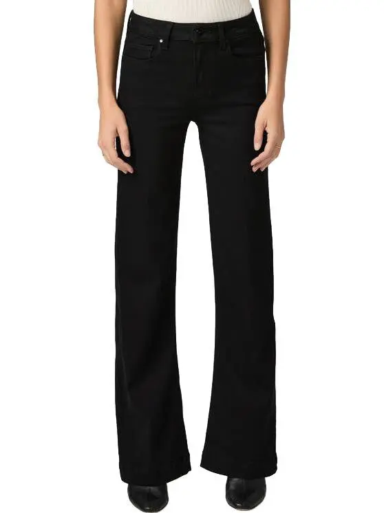 Paige Leenah High-waist Wide-leg Jeans - Black Shadow
